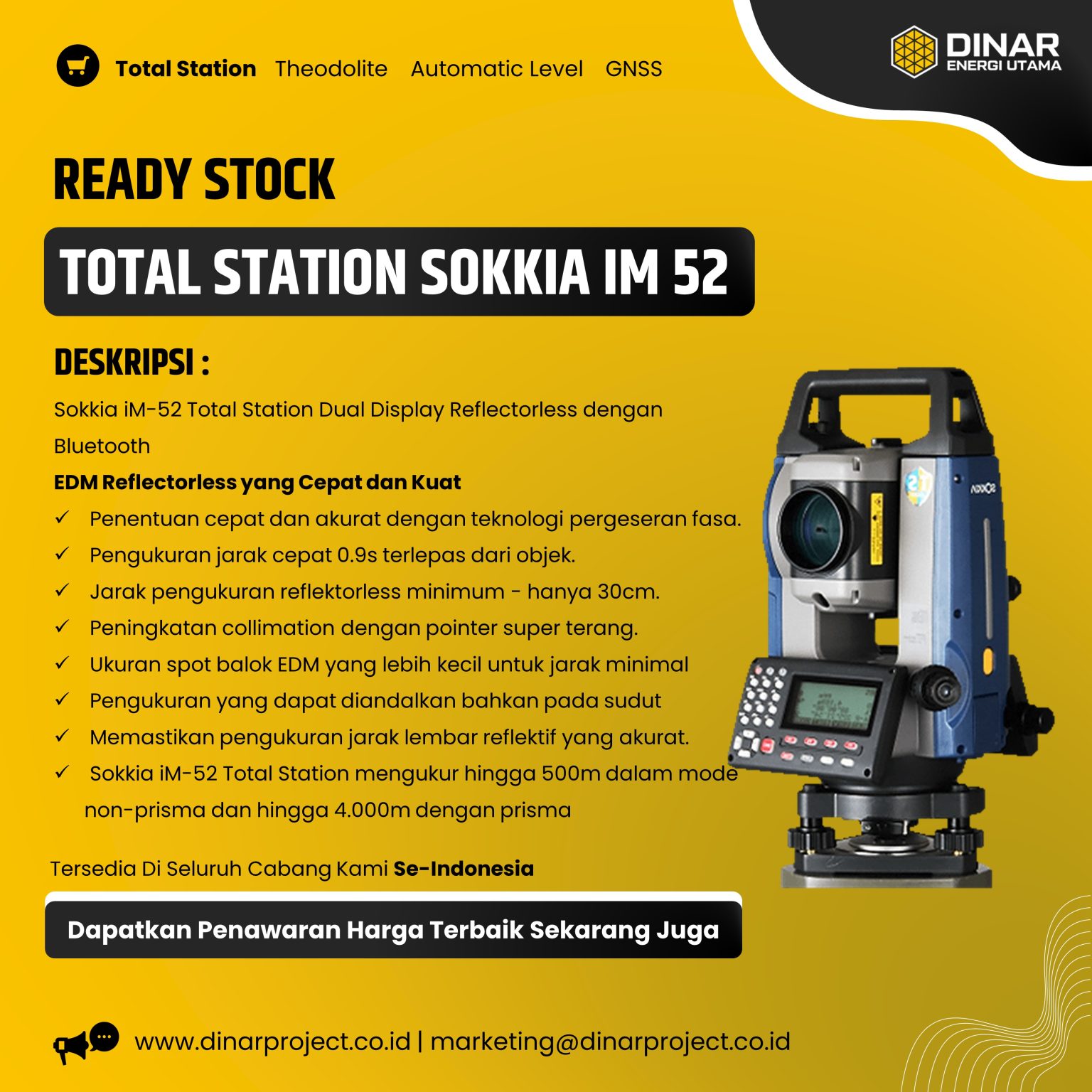Rental Sewa Total Station 2026 Harga Murah dan Lengkap